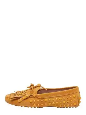 TOD'S Studded Fringe Bow Loafers - Neutrals
