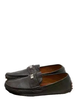 Gucci Logo-plaque Leather Loafers - Brown