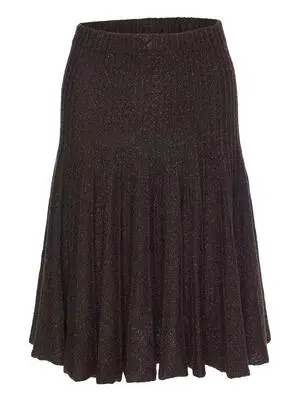 Etro Lurex Knit Flared Skirt - Brown