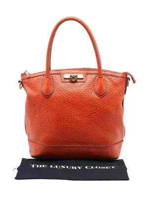 Dkny Pebbled Leather Tote Bag - Orange