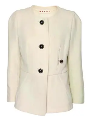 Marni Single-breasted Button-front Jacket - Neutrals