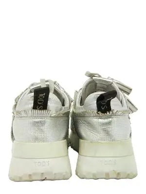 TOD'S Perforated Tassel Sneakers - Silver