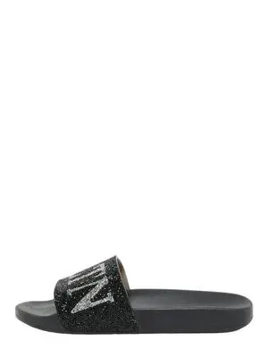 Valentino Garavani Vltn Embellished Rubber Slides - Black