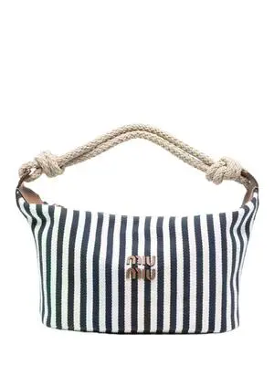 Miu Miu Striped Rope-handle Tote Bag - Blue