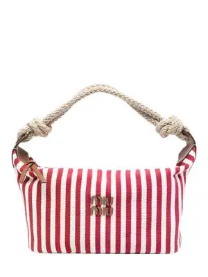 Miu Miu Striped Rope-handle Tote Bag - Red