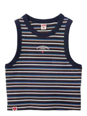 AAPE BY *A BATHING APE Striped Sleeveless Crop Top - Blue