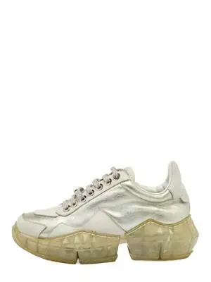 JIMMY CHOO Diamond Leather Sneakers - Silver