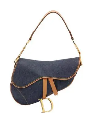 Dior Saddle Leather-trim Tote Bag - Blue