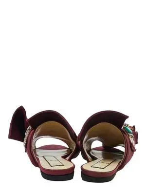 N°21 Crystal-embellished Knot Mules - Red