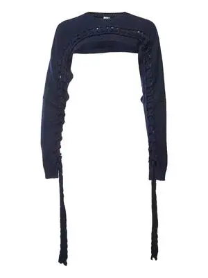 Loewe Braided Cropped Sweater - Blue