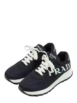 Prada Logo-print Lace-up Sneakers - Black