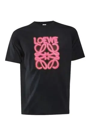 Loewe Anagram-print Neon T-shirt - Black