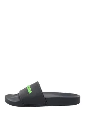 Balenciaga Logo-detail Slides - Black