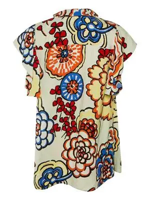 LOUIS VUITTON Off-white Floral Print Top - Neutrals