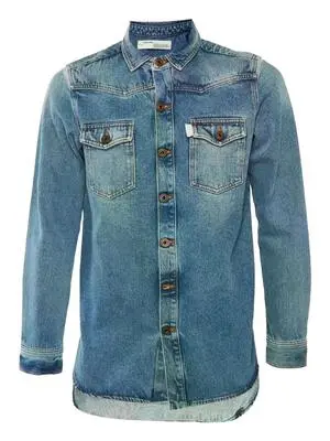 Off-White Logo-print Denim Shirt Jacket - Blue