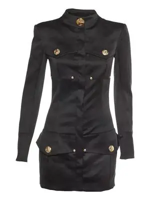 Balmain Mid-length Coat - Black