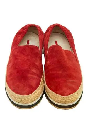 Prada Suede Slip-on Espadrille Sneakers - Red