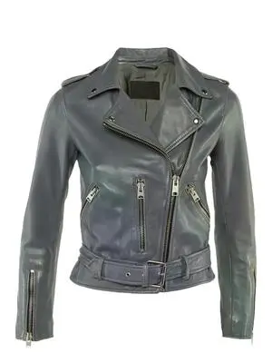 ALLSAINTS Balfern Leather Jacket - Grey