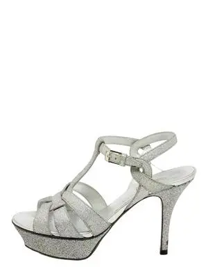 Saint Laurent Tribute Platform Sandals - Silver