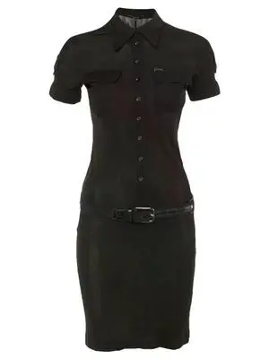 Gucci Mini Pocket-front Belted Dress - Black