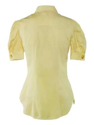 Miu Miu Cotton Ruffled Button-front Shirt - Yellow