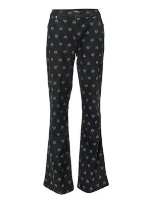 Moschino Heart-pattern Flared Jeans - Blue