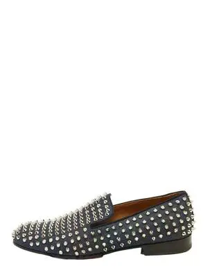 CHRISTIAN LOUBOUTIN Dandelion Spikes Almond-toe Loafers - Blue