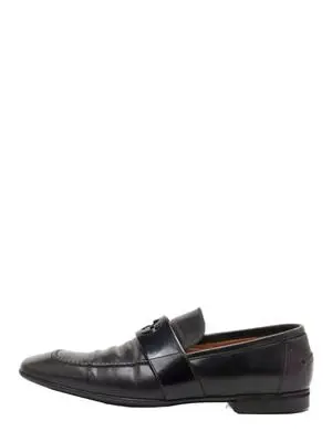 Gucci Interlocking Gg Leather Loafers - Black