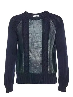 Valentino Garavani Cable-knit Crew Neck Sweater - Blue