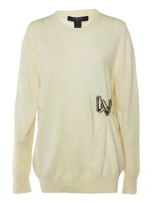 LOUIS VUITTON Embellished Logo Sweater - Neutrals