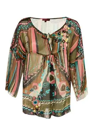 Kenzo Printed V-neck Blouse - Neutrals