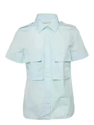 Max Mara Epaulette Short Sleeve Shirt - Blue