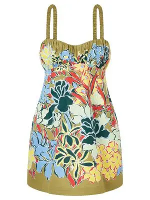 ALEMAIS Solstice Printed Organic Cotton Mini Dress - Multi