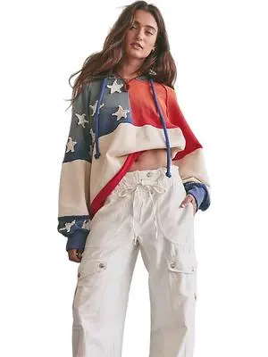 TRICIA FIX Stars And Stripes Hoodie - Red Pattern