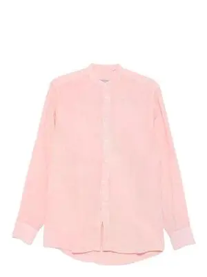 DANIELE ALESSANDRINI Band-collar Long-sleeve Shirt - Pink