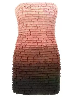 Elisabetta Franchi Ruffled Organza Mini Dress - Pink