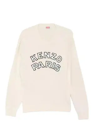 Kenzo Logo-embroidered Sweater - Neutrals