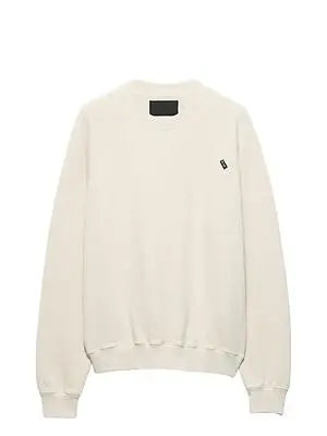 Prada Crewneck Cotton-jersey Sweatshirt - Neutral