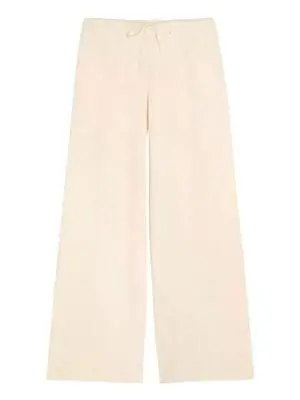 Suzie Kondi Drawstring Wide-leg Cotton Trousers - Neutrals