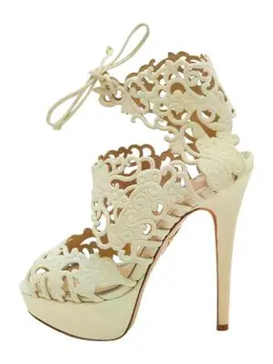 CHARLOTTE OLYMPIA Belinda Laser-cut Sandals - Neutrals