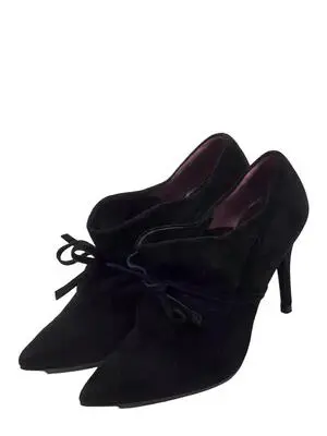 STUART WEITZMAN Stuart Weitzman Black Bow Detail Stiletto Heel Ankle Boots