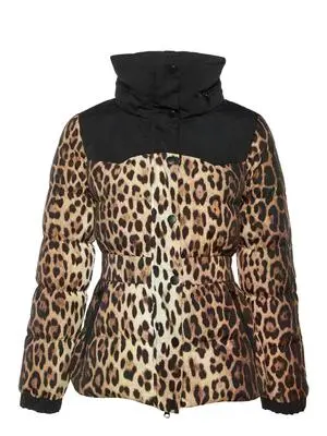 Moschino Leopard Print Down Jacket - Neutrals