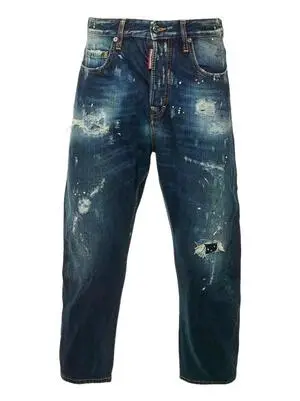 Dsquared2 Paint Splatter Distressed Jeans - Blue