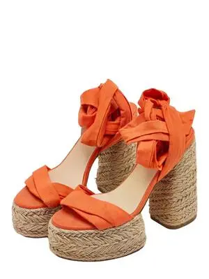 CHRISTIAN LOUBOUTIN Mariza Du Désert Platform Espadrilles - Orange