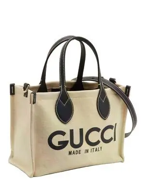 Gucci Canvas Logo Tote Bag - Neutrals