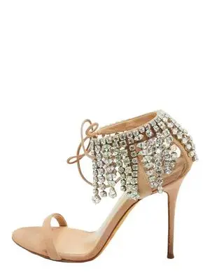 GIUSEPPE ZANOTTI Carrie Crystal-embellished Ankle-strap Sandals - Neutrals