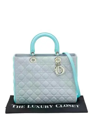 Dior Lady Cannage Tote Bag - Grey