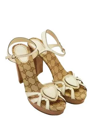Gucci Leather Platform Sandals - Neutrals