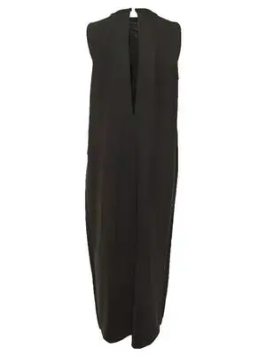 NEIL BARRETT Neil Barrett Black Crepe Pleated Sleeveless Maxi Dress