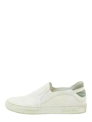 Philipp Plein Skull Embossed Slip-on Sneakers - White